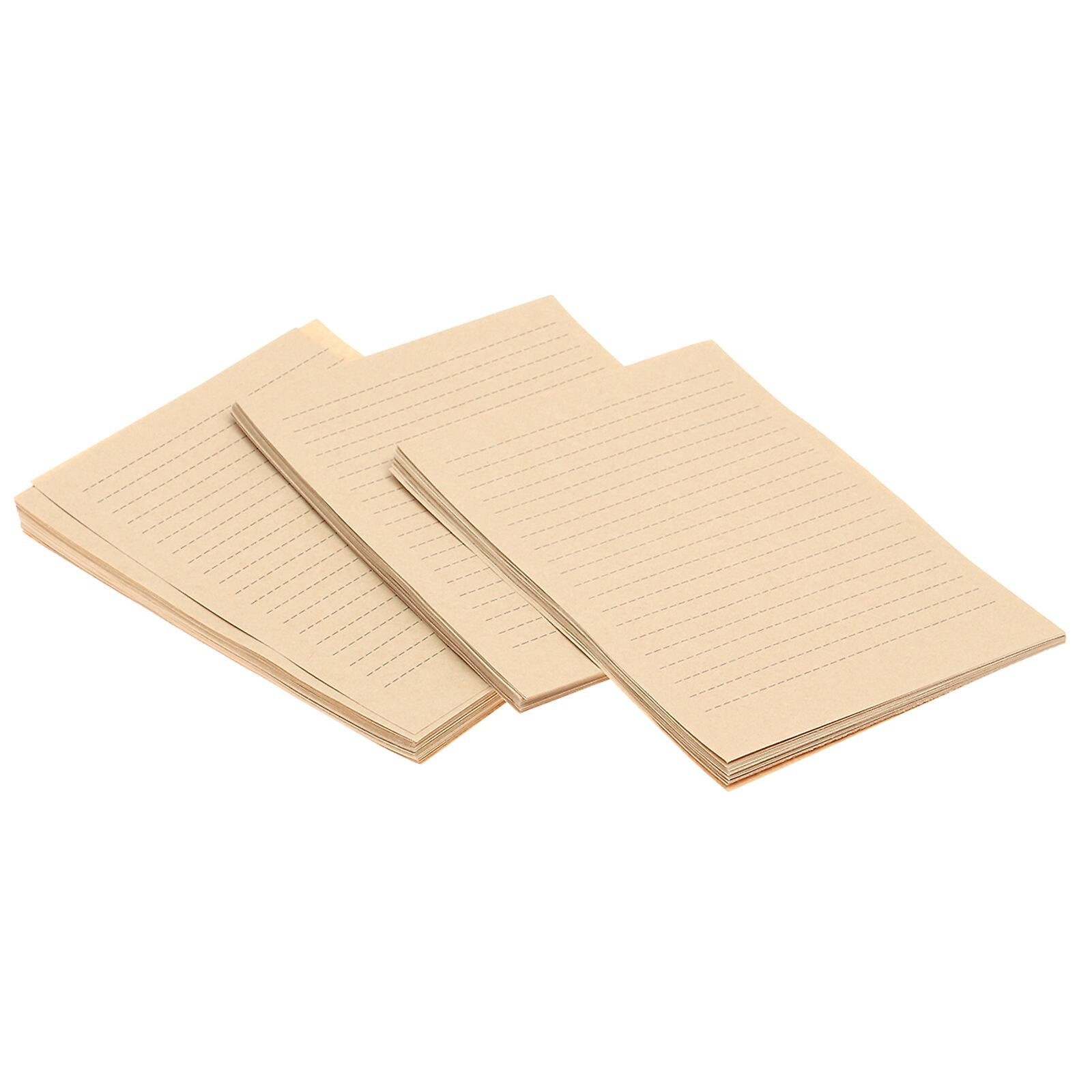 100 Sheets A5 Vintage Lined Kraft Letter Paper Retro Writing Paper ...