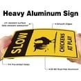 UV Protected Waterproof Aluminum Warning Signs SLOW CHICKENS AT PLAY ...