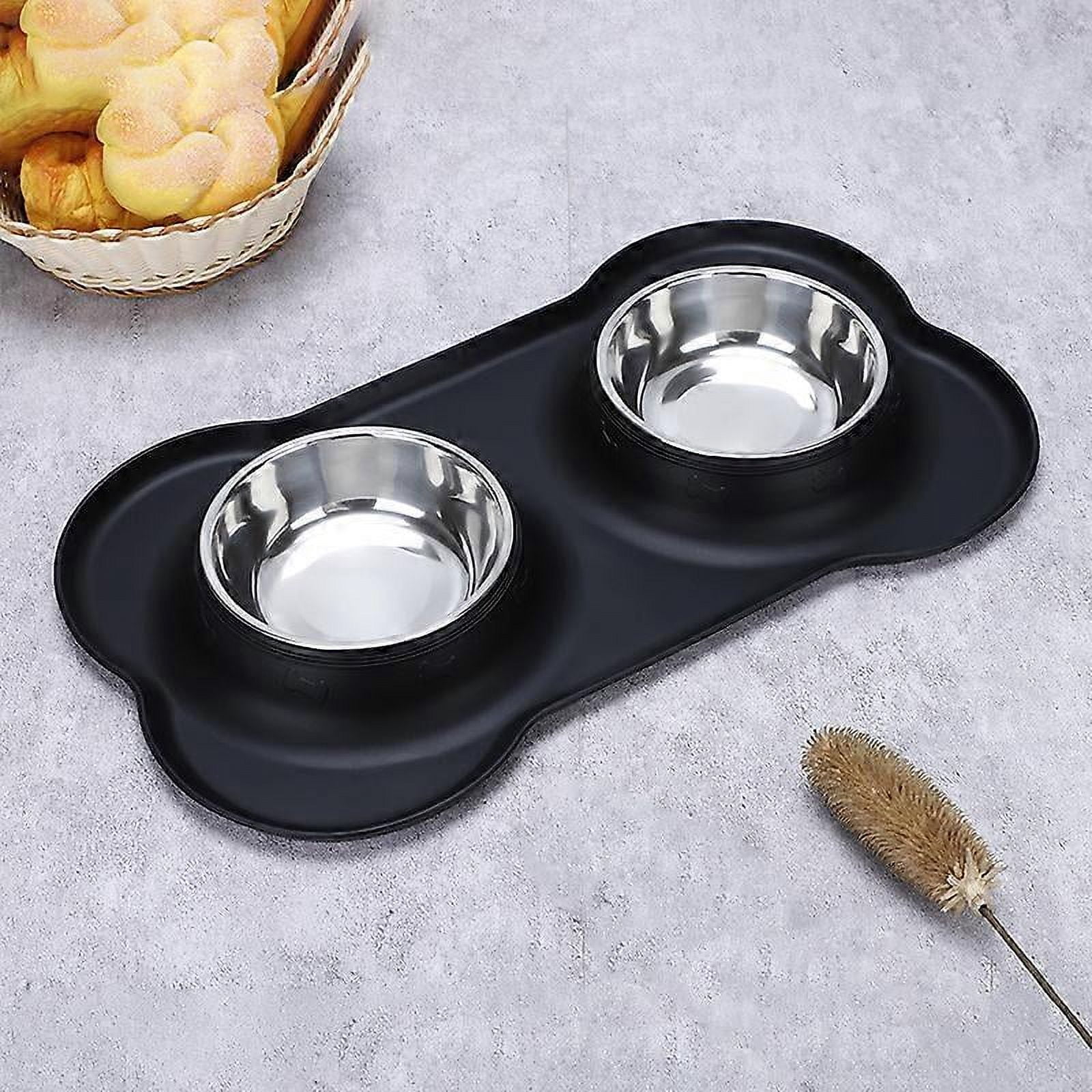 Double Dog Bowls- Stainless Steel 350ml/Bowl Puppy Water and Food Bowl ...