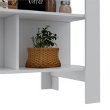 Home Square 2-Piece Set with Wood Kitchen Island and Floating Desk With ...