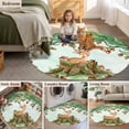 Cartoon Small Deer 3' Round Rug for Bathroom Accent Bedside Corner ...