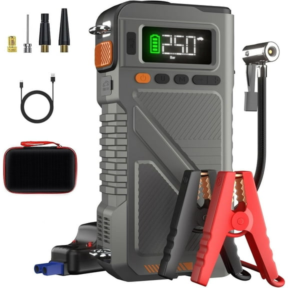 Stanley Fatmax 1000 Peak Amp Portable Jump Starter with Air Compressor ...