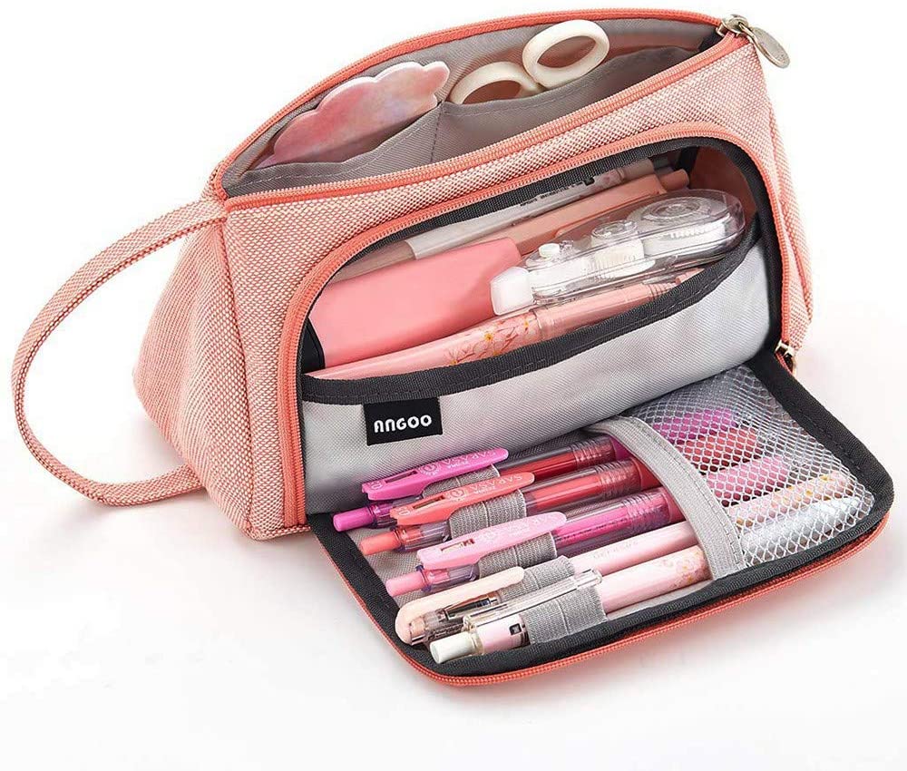 Pencil Case Canvas Storage Pouch Pen Cases Stationery Bag Holder Big ...