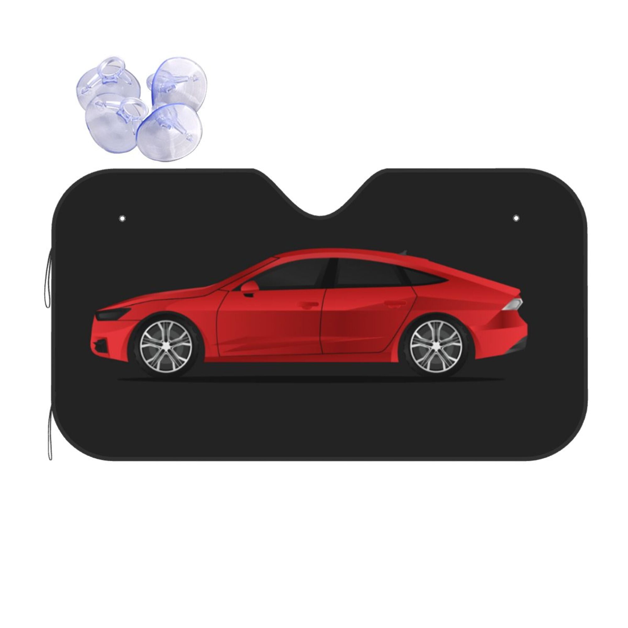 XMXY Car Sun Shade Windshield, Luxury Red Car Automotive Front Window ...