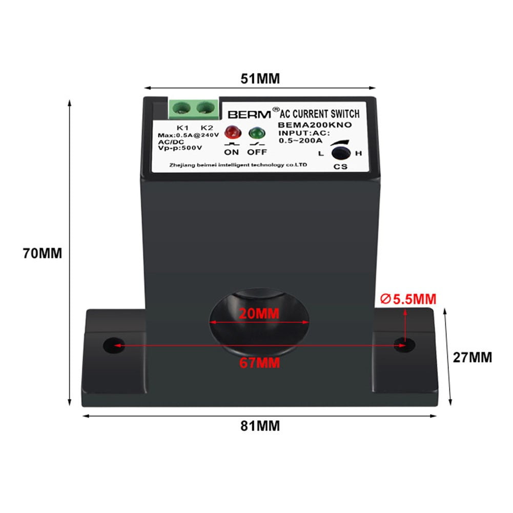 Flameproof Adjustable Ac Current Sensing Switch Self-Powered Sensing ...