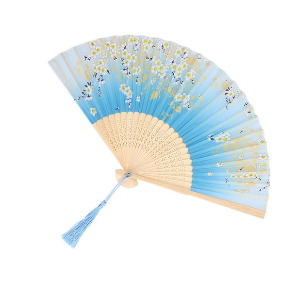 Floral Folding Hand Fan, Handmade Bamboo Decorative Folding Fans Style ...