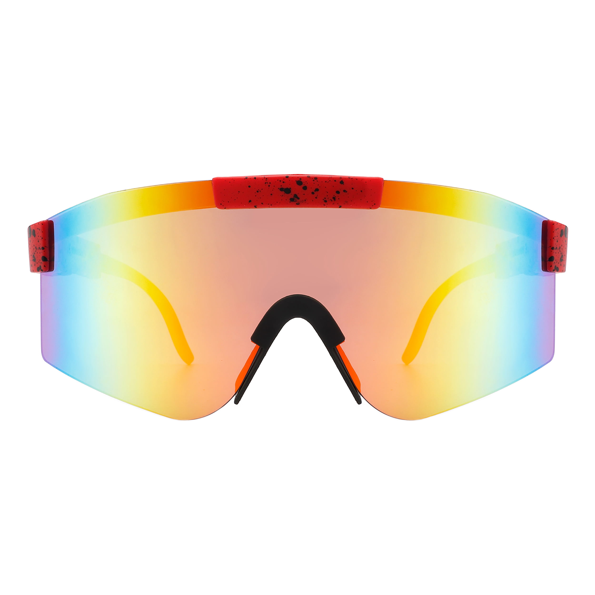 Sports Shield Sunglasses Half Rim Adjustable Temples Light Weight UV ...