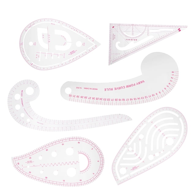 Grading Ruler, With Scale DIY Sewing French Metric 6pcs Plastic Sewing ...