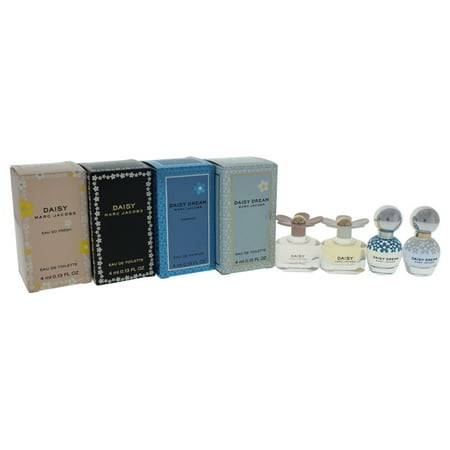 Daisy Variety by Marc Jacobs for Women - 4 Pc Mini Gift Set 0.13oz Daisy Eau So Fresh EDT Splash ...