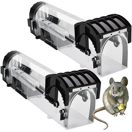 2 Pack Transparent Mouse Catcher Reusable, Humane Rat Cage Clamp for ...