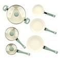 Mainstays Ceramic Aluminum 12 Pieces Cookware Set Green Nonstick ...