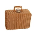 Rural Faux Rattan Picnic Basket Decorative Box Woven Rattan Basket with ...