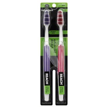 Reach Advanced Design Adult Toothbrushes, Soft, Value Pack, 2 Count ...