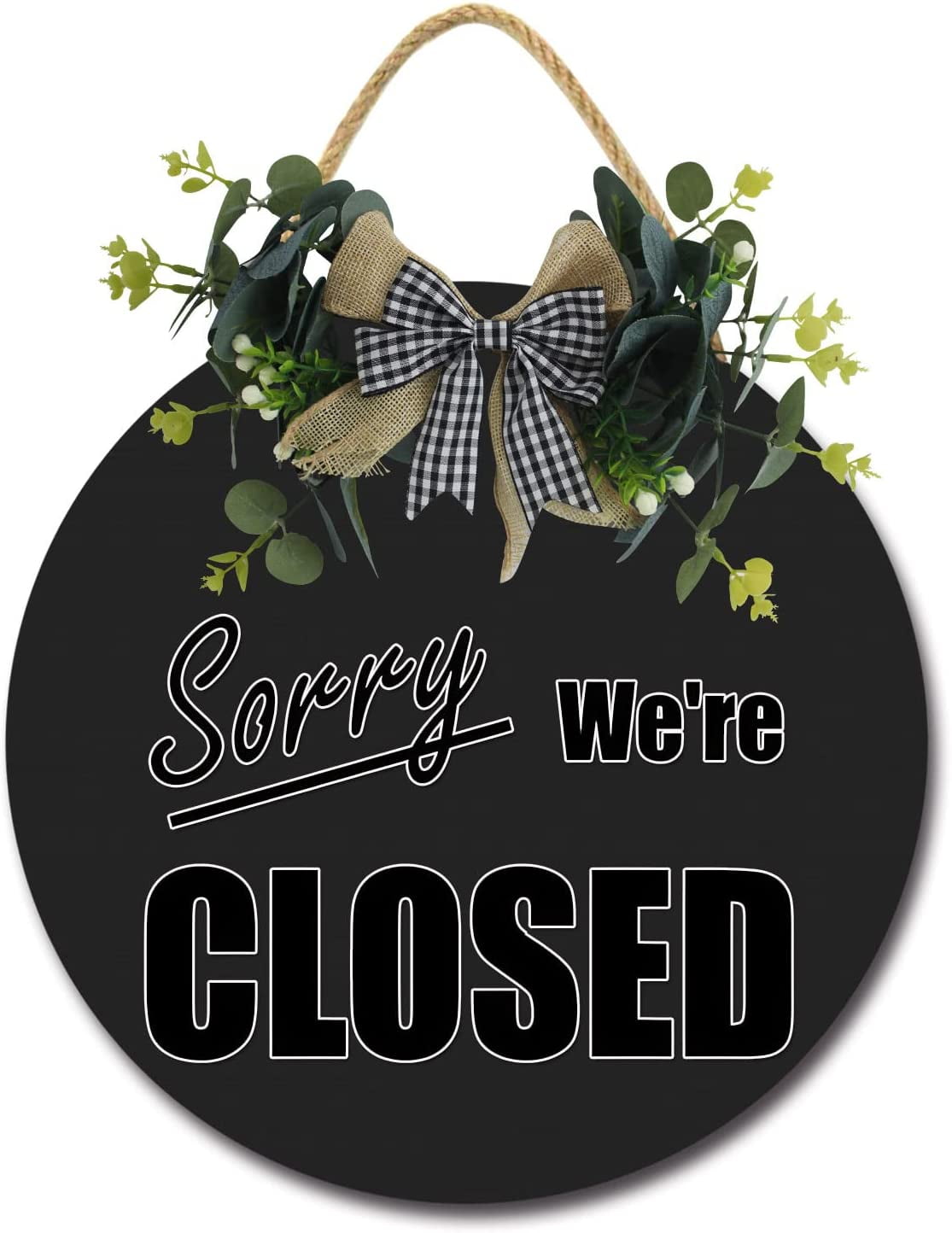 Eveokoki 11" Sorry We Are Closed Wood Sign Welcome Front Door Spa ...