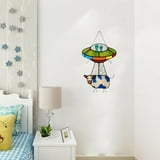 Luxtrada UFO Alien Cow Pendant Ornaments Stained Glass Window Panel ...
