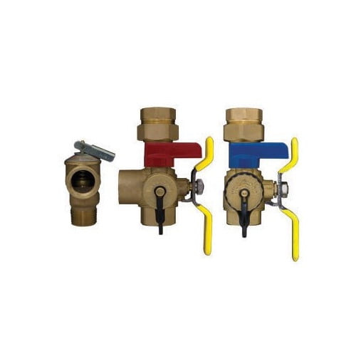 Rheem RTG20220AB Tankless Service Clean Brass Valve Kit with Relief ...