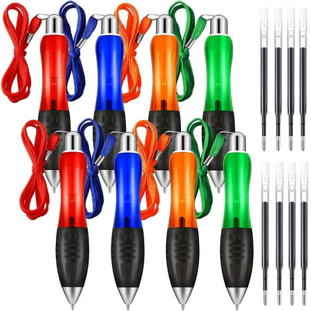 8 Pieces Retractable Big Fat Pen Heavy Weighted Ballpoint Pens Mini ...