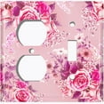Metal Light Switch Plate Outlet Cover Pink Rose Flower Wallpaper ROS048 ...