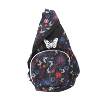 ProSport Crossbody Sling Backpack Bag Black Floral Butterfly - Walmart.com