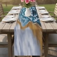 Blue Beach Table Runner - 70 Inch Long Summer Ocean Coastal Waves ...