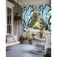 Aqua Geometric Outdoor Curtains for Patio, Modern Black White Striped ...