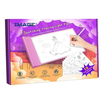 IMAGE Light Up Tracing Pad Pink Drawing Tablet Coloring Board for Kids ...