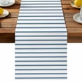 Blue White Stripe Pattern Dining Table Runner, Simple Style Light Blue ...