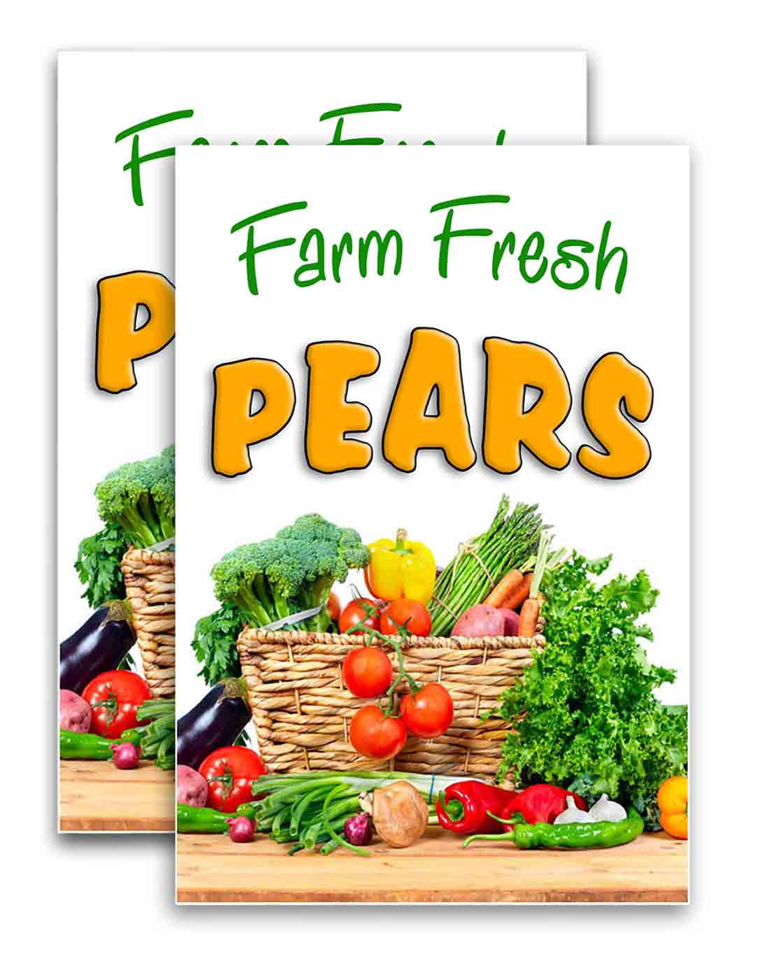 Farm Fresh Pears (24" X 36") Vinyl Decal Only (Pack of 2) |Sign|Sticker ...