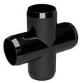 FORMUFIT F114CRX-BK-4 Cross PVC Fitting, Furniture Grade, 1-1/4" Size ...