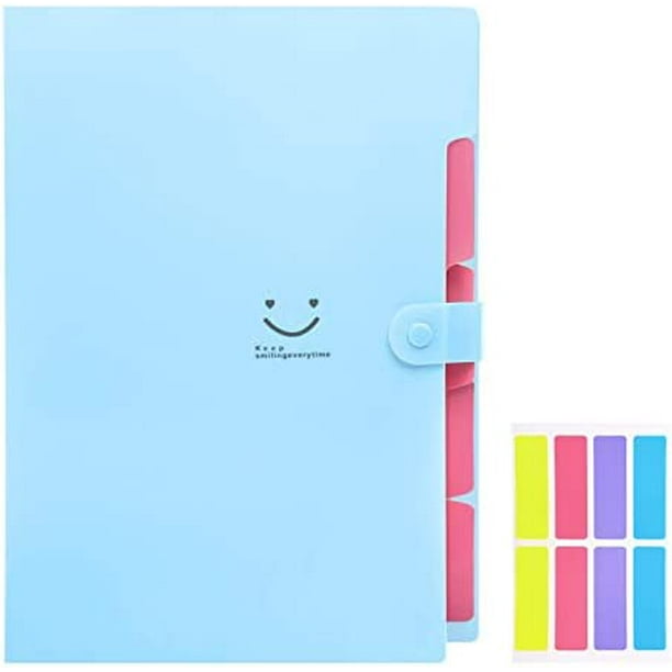 Skydue Expanding File Folder 5 Pockets Letter A4 Paper Accordion Document Organizer Blue