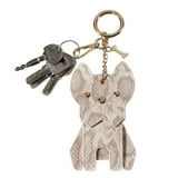 Daisy Rose Dog Keychain with Clasp and Key FOB Ring - PU Vegan Leather ...