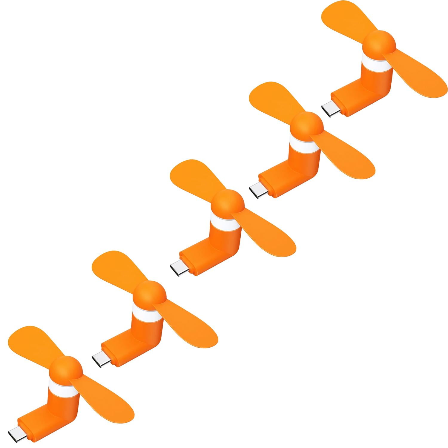 Mini Ventilador Tipo C VentDepot BlitzOrange 5Pzas Naranja 5W Silicón ...