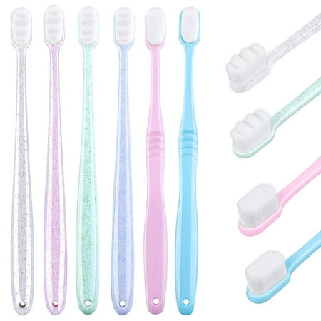 EAYY 6 Pack Extra Soft Toothbrush Soft Micro-Nano Toothbrush Ultra Soft ...