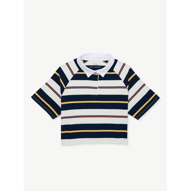 Free Assembly Girls Rugby Stripe Polo Shirt, Sizes 4-18 - Walmart.com