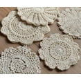 10 Hand Crochet Round Lace Doilies Lot French Country Table Coasters ...