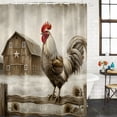72x78 Inch Shower Curtain Vintage Rooster Bathroom Decor, Waterproof ...