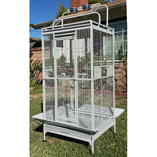 65" Large Deluxe and Durable Wrought Iron Bird Parrot Open Play Top ...