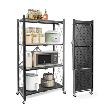 3-Tier Heavy Duty Folding Storage Rack with Wheels – 750LB Capacity ...