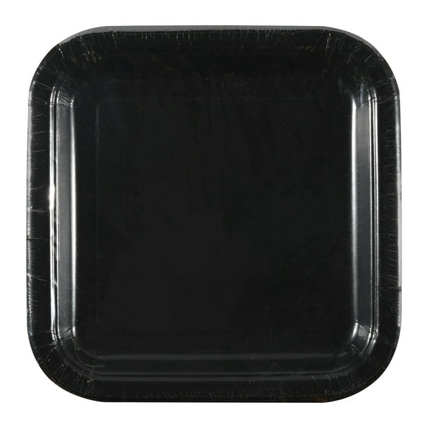 Square Paper Plates, 7 in, Black, 16ct - Walmart.com