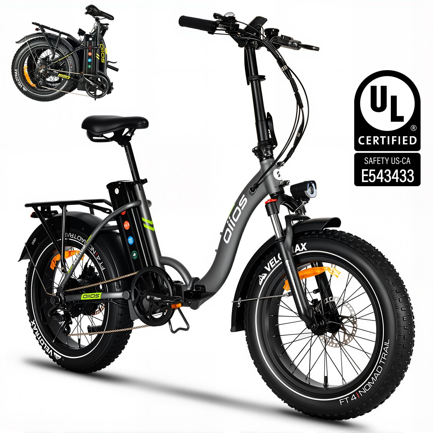 OIIOS Electo Electric Bike Folding for Adults - 48V15.6Ah 750W UL ...