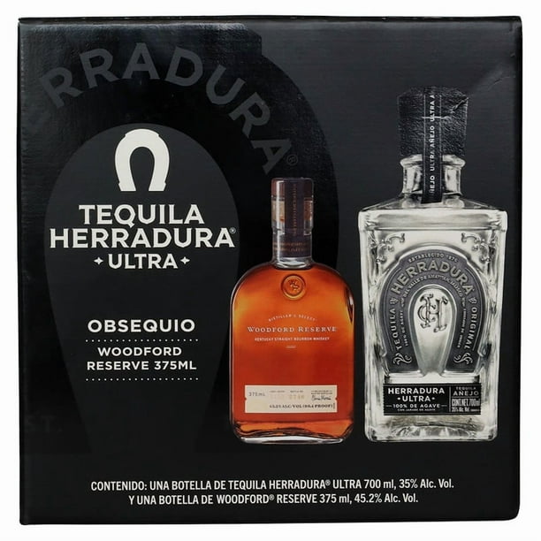 Tequila Herradura Ultra 700 ml + Whisky Woodford Reserve 375 ml ...