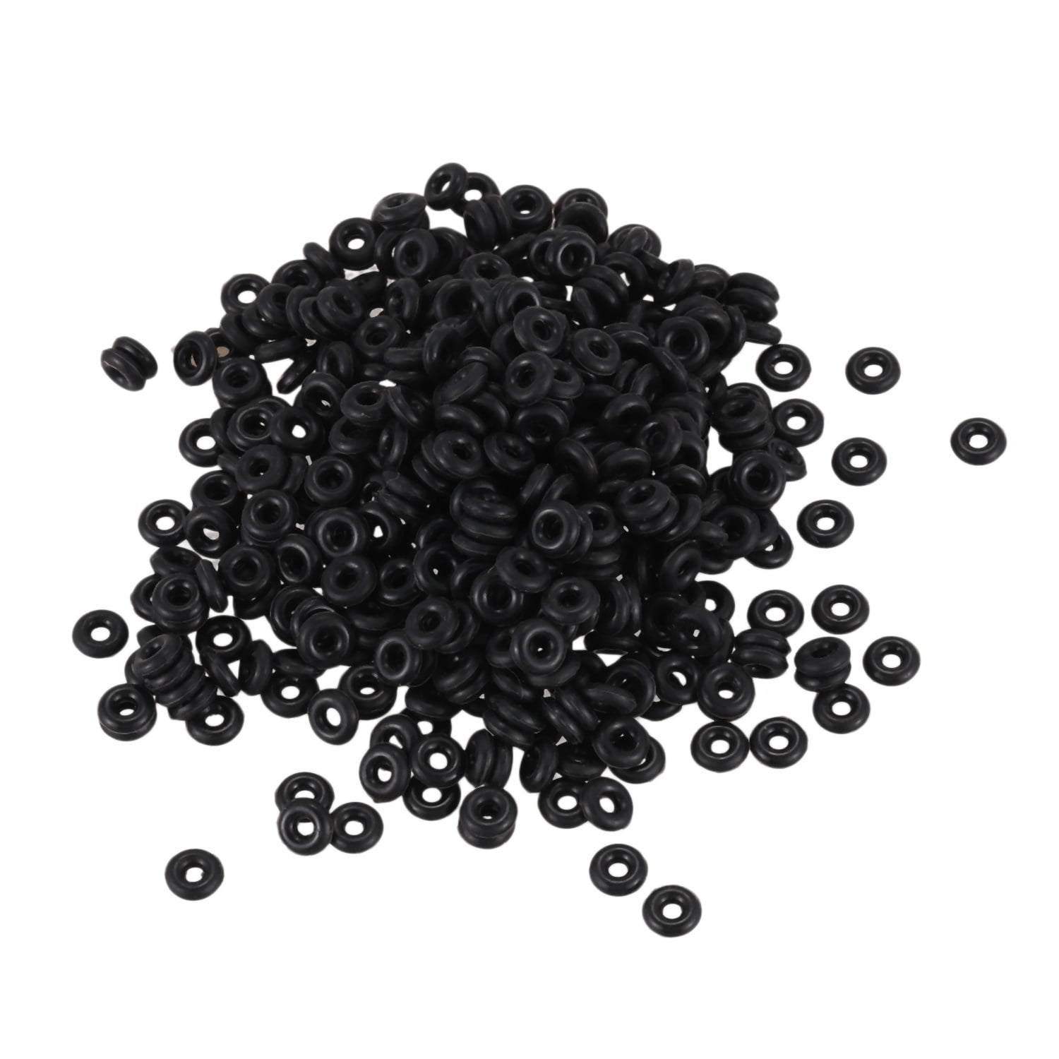 500 Black Rubber Stopper Rings/ Silicone Beads Fit European Clip Beads ...