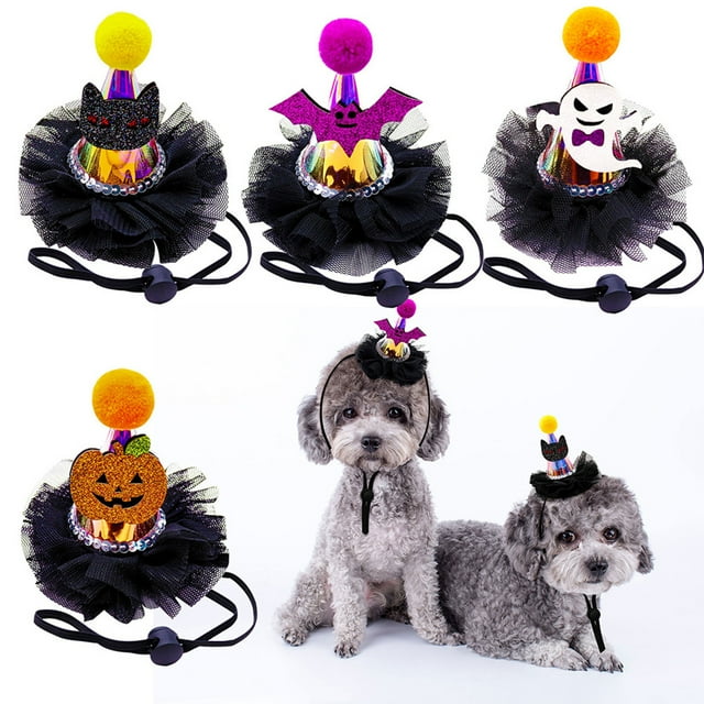 shenmeida Halloween Top Hat Costume for Pets, Adjustable Cute Topper ...