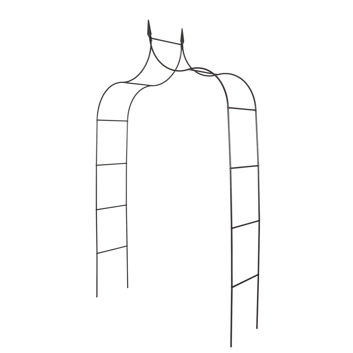 Buy Kinsuite Metal Arch Trellis Black Metal Arbor Garden Arbors and ...