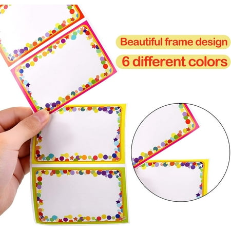 500 Pieces Confetti Name Tags Labels Colorful Name Tag Stickers Self ...