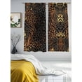 Brown Black Leopard Print Sheer Curtains for Living Room Bedroom ...