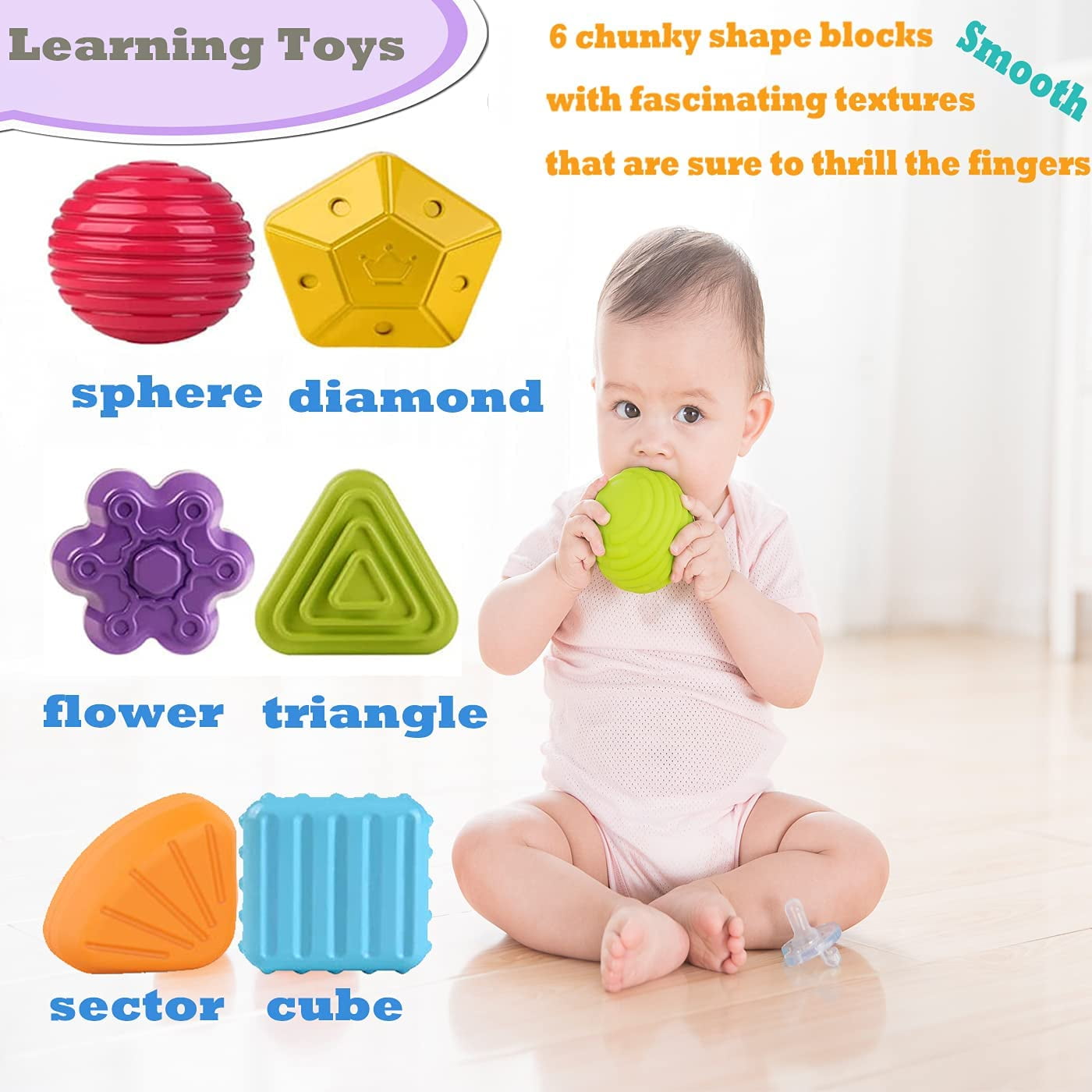 ANTIC DUCK Baby Shape Sorter Toys Colorful Cube Sensory Shape Blocks ...