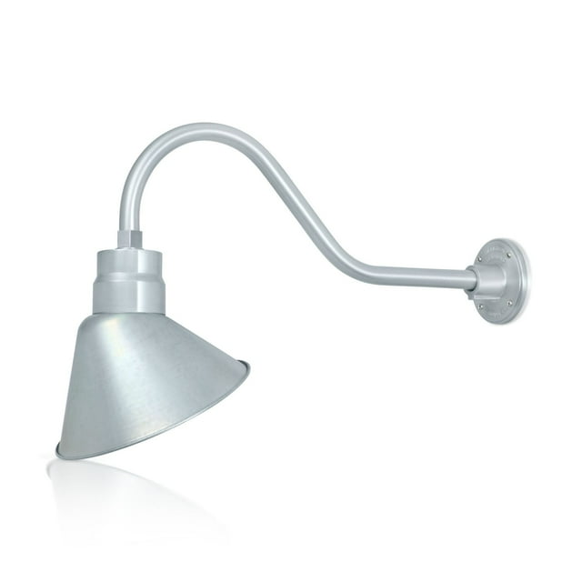 10in Galvanized Outdoor Angle Shade Gooseneck Sign Light Fixture with ...