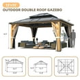 EROMMY Outdoor Double Roof Permanent Hardtop Gazebo Pergola with Prime ...