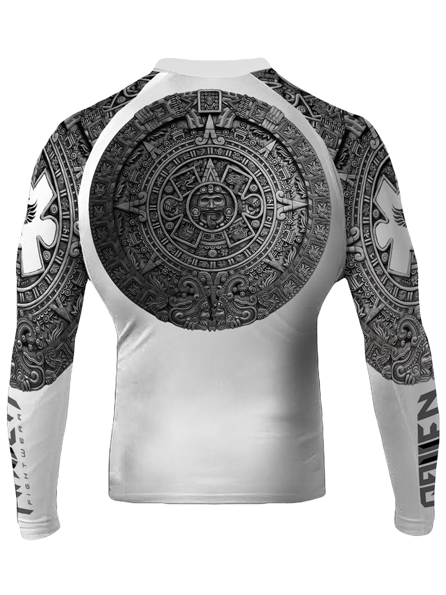 Raven Fightwear Men's Aztec Ranked Rash Guard MMA BJJ White - Walmart.com